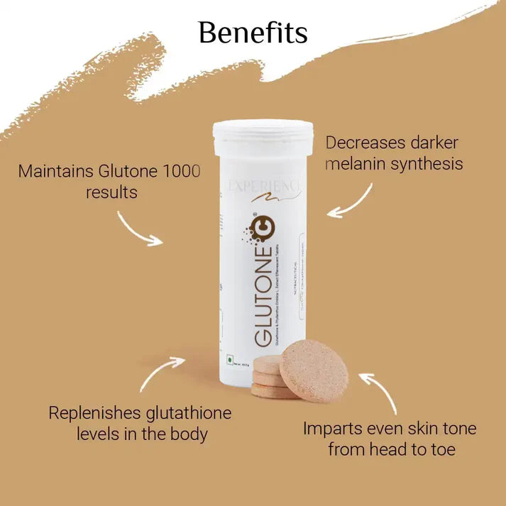 Glutone C Effervescent Tablet 15 Tab – Cutiglow.in